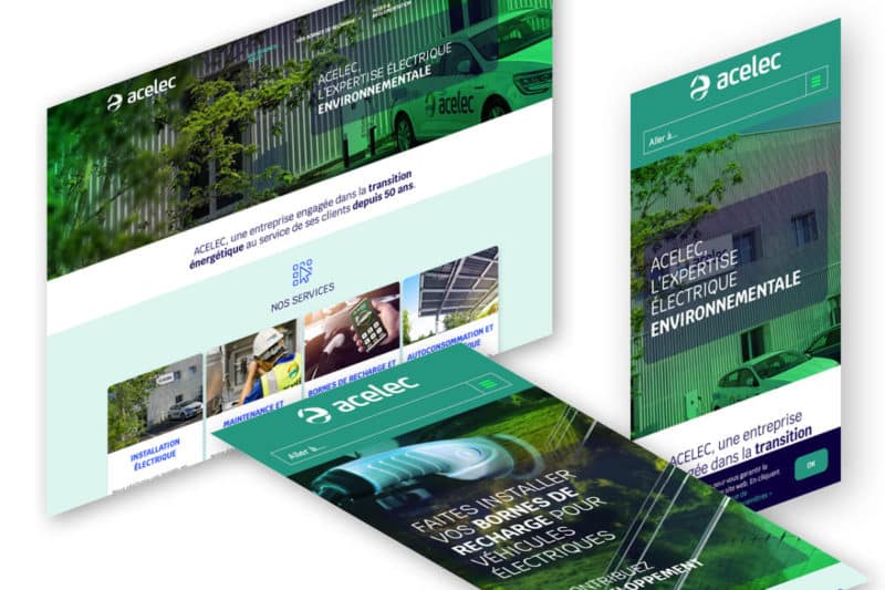 Énergie renouvelable, création site web Acelec par Ginsao